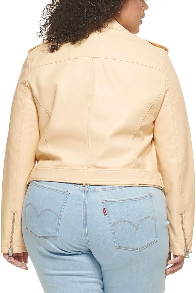 Levi S Women S Faux Leather Belted Motorcycle Jacket Standard Plus